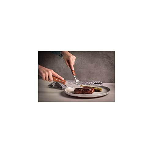 Tramontina 5” Jumbo Steak Knives Set of 4, Sharp Knife with Wooden Handle, Camping, Kitchen, Rustic, 22399079