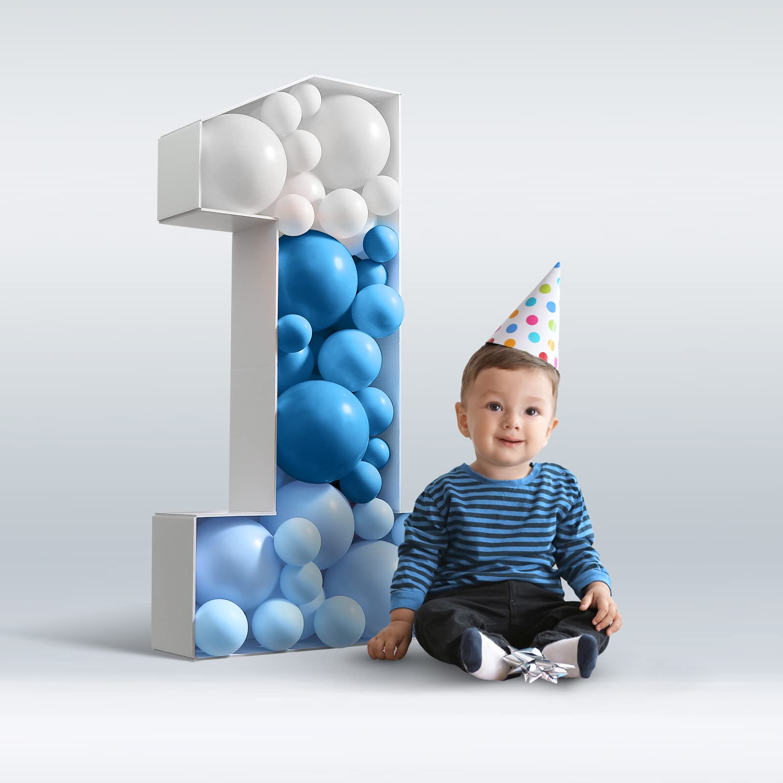 3ft Mosaic Numbers for Balloons Frame Light Up Large Cardboard Numbers Marquee Numbers Pre-Cut Kit Number 1 Balloon Frame Cut-out Extra Large Foam Board First Birthday Backdrop 1st Birthday Party