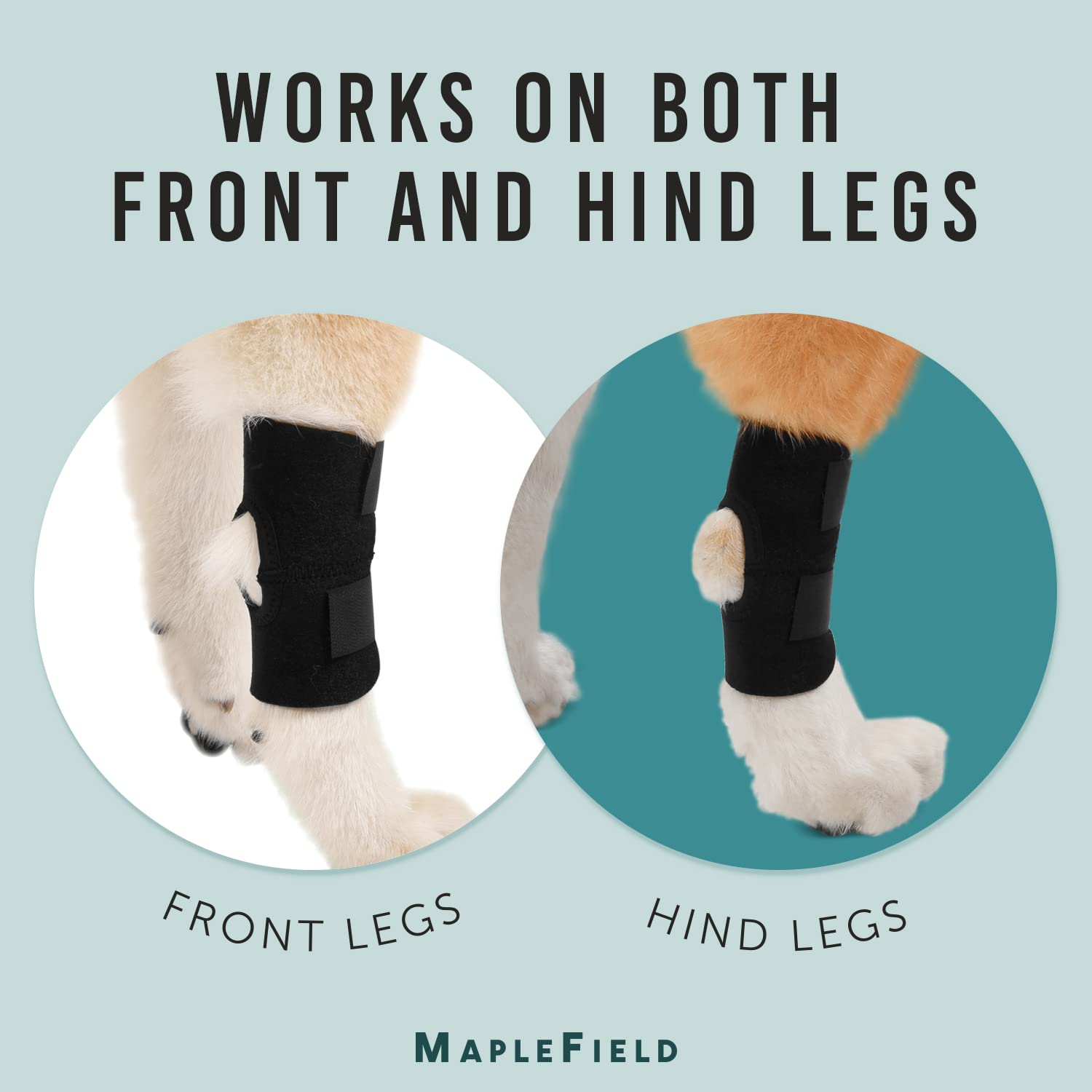 Maplefield - Dog Leg Brace - Rear Hock Hind Leg Support for Canines - Helps Promote Healing and Rehabilitation, Prevents Injuries, and Helps with Arthritis (XS)