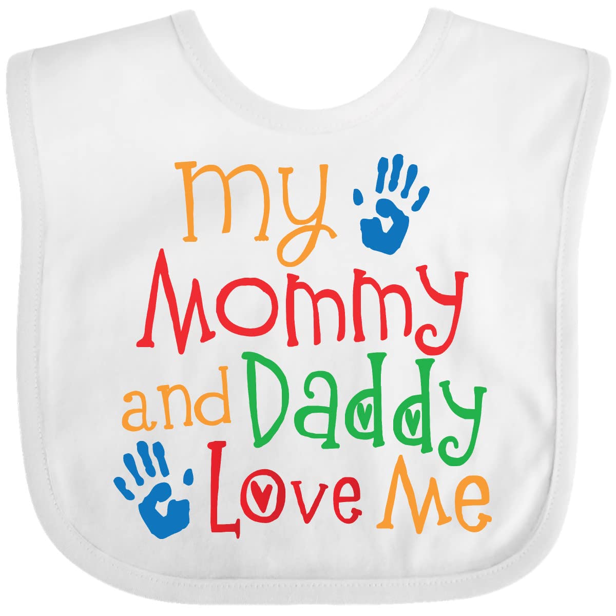 inktastic Mommy and Daddy Love Me Baby Bib White 30afc