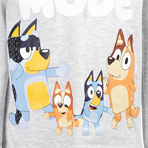 Bluey Bingo Little Boys Girls 3 Pack Long Sleeve Graphic T-Shirt Orange/Blue/Gray 7-8