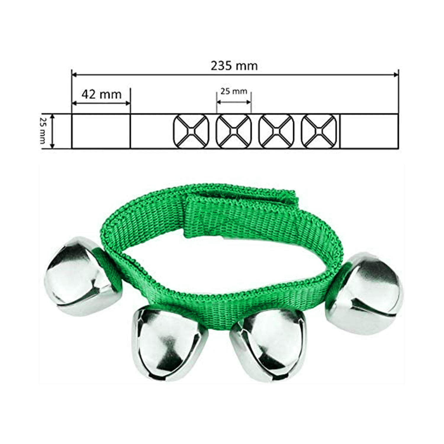 Augshy 10PCS Christmas Wrist Band Jingle Bells, Musical Instruments for Christmas Party Favors (Red and Green)