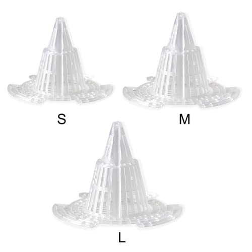 æ— 36Pcs Plastic Flower Pot Hole Mesh Pad, 2/3/4 inch Cone Shaped Plant Pot Bottom Grid Mat Plant Drainage Hole Screens for Prevent Soil Loss