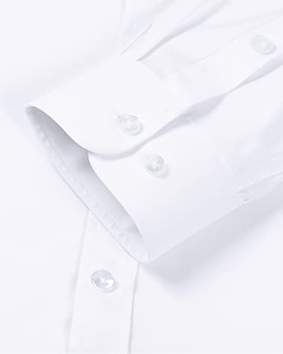 Alimens & Gentle Men's Stretch Mandarin Collar Dress Shirt Long Sleeve Solid Banded Collar Button Down Shirts