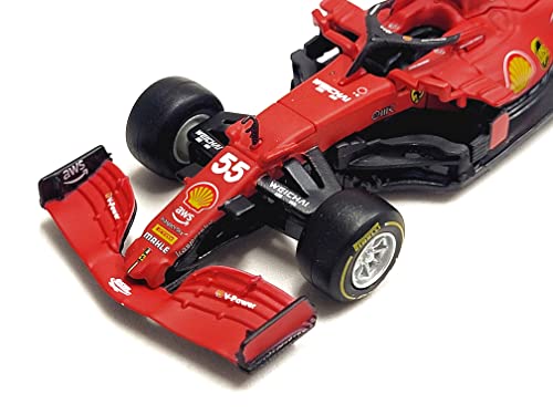 Bburago 1/43 2021 Ferrari SF21 F1#55 Carlos Sainz Diecast Model Car 36829