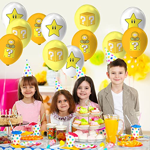 24Pcs Mario Party Latex Balloons, Super Bros Birthday Party Balloons, Super Bros Game Party Balloon Decoration