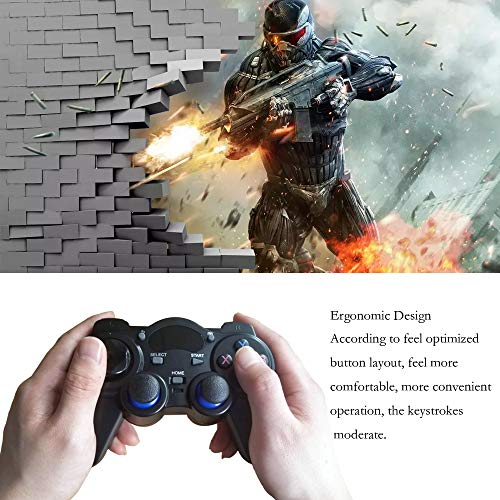 FANDRAGON USB Wireless Gaming Controller Gamepad for PC/Laptop Computer(Windows XP/7/8/10) & PS3 & Android & Steam - [Black] (black)