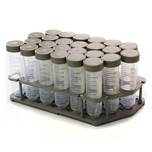 ULAB Scientific Autoclavable 50ml Conical Centrifuge Tubes Sterilized with PP Racks, Falcon Tubes, Vol.50ml 30x115mm, Blue Printed Graduated Marks, Assembled Leak-Proof Screw Cap, Pack of 25, UCT1002