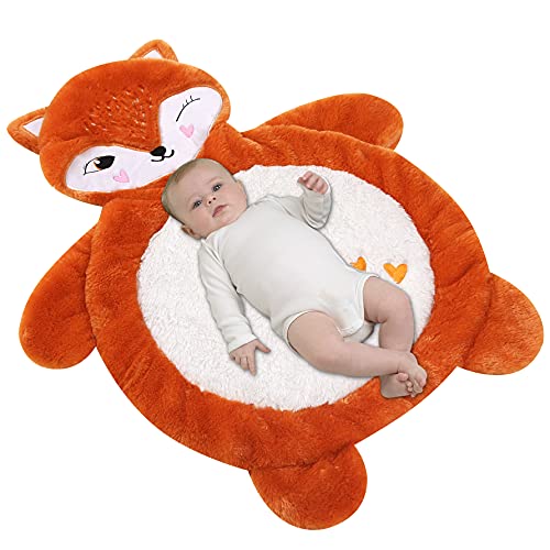 Little Grape Land Baby Play Mat for Floor, Tummy Time Mat & Fox Nursery Rug, Baby Floor Piano Play Mat Gym Activity Plush Padded Play Mat Infant, Foldable & Machine Washable