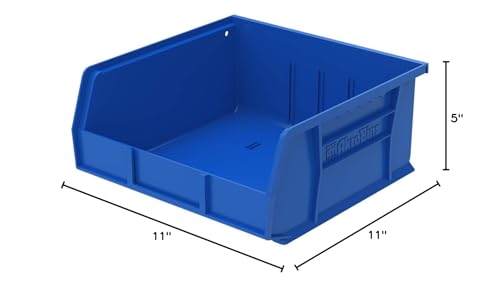 Akro-Mils Plastic Hanging Stackable Storage Bins Bundle - Blue (12-Pack + 6-Pack)