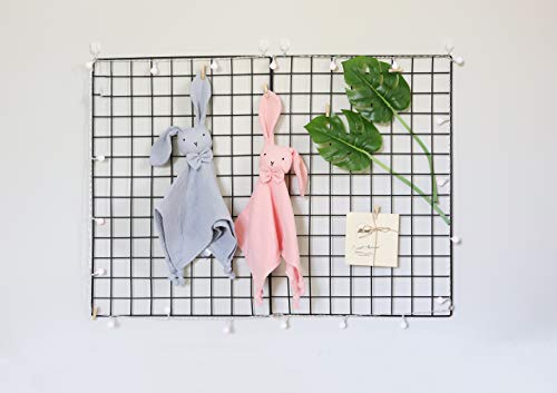 Grace & Graham Organic Muslin Cotton Bunny Lovey Blanket - Security Blankets for Babies - Ultra Soft & Breathable - Loveys for Babies - Unisex (Gray)