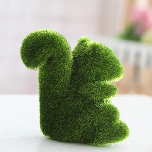 3 Pcs Artificial Moss Animal Turf Grass Rabbit Furry Flocked Bunny Rabbit Alpaca Squirrel Puppy Figurine Easter Rabbit Cute Animal Ornaments Decor for Home Office Party Desk Garden