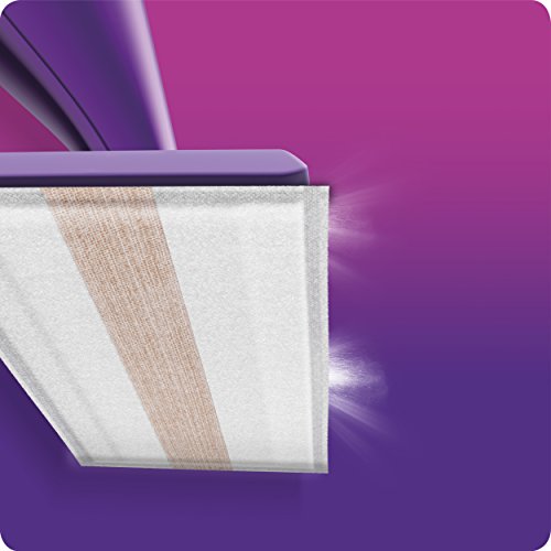 Swiffer Wetjet Wood Floor Spray Mop Starter Kit Power Mop 5 Mopping Pads Floor Cleaner Liquid Solution, Purple, 1 Count