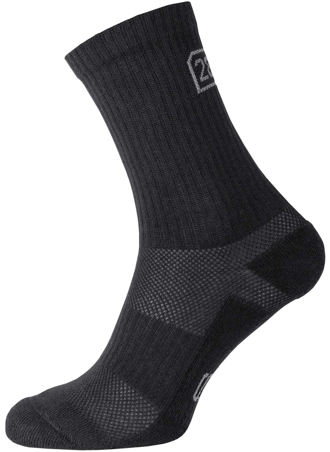 281Z Military Cotton Micro Crew Boot Socks - Cushioned Sole - Moisture Wicking - Odor Resistant - Hiking Trekking Outdoor (Black Medium 2 Pairs)