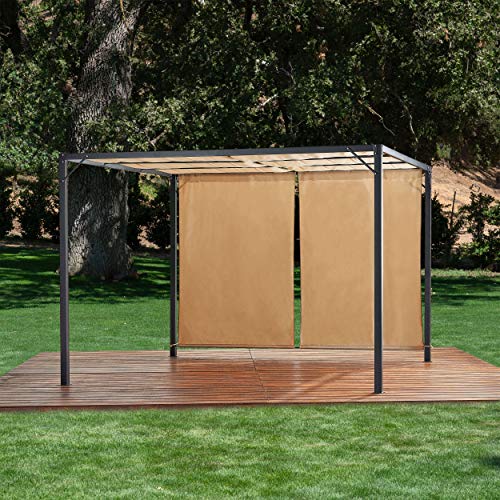 Christopher Knight Home Wendy Outdoor Steel Framed 10' Gazebo, Beige/Black