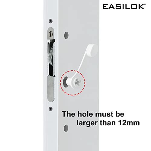 EASILOK Sliding Door Lock Patio Door Handle Set with Mortise Lock Sliding Glass Door Lock Replacement Convertible Fits Door Thickness from 1-1/2" to 2-4/25",3-15/16''Screw Hole Spacing