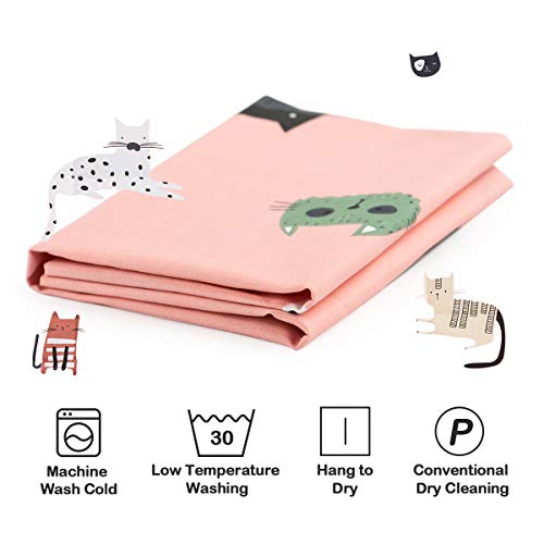 Sivio Toddler Pillowcases Ultra Soft 100% Cotton Bedding Pillow Case Cover for Child,Pink Cat 14"x19" for 13"x18",12"x16" Pillow