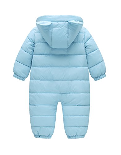 Happy Cherry Newborn Baby Boys' Winter Romper Thick Jacket Waterproof Bodysuit Warm Puffer Outerwear Blue 3-6 Months