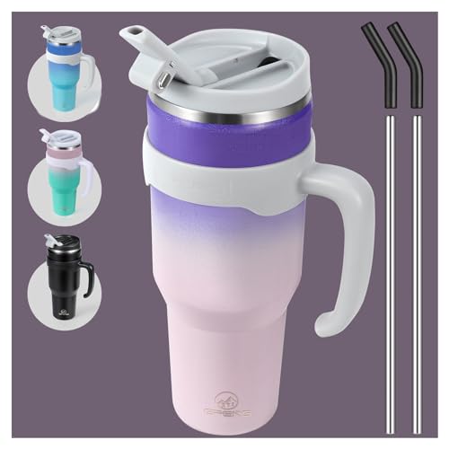 Gpeng 30 oz Stainless Steel Tumbler with Detachable Handle - Leakproof and Insulated Water Bottle, Versatile for Hot or Cold Drinks