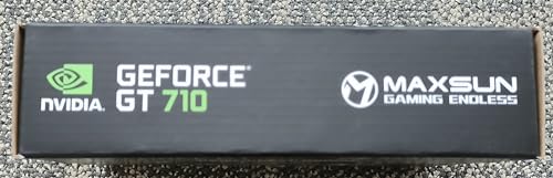 maxsun GEFORCE GT 710 2GB Low Profile Ready Small Form Factor Video Graphics Card GPU Support DirectX12 OpenGL4.5, Low Consumption, VGA, DVI-D, HDMI, HDCP, Silent Passive Fanless Cooling System