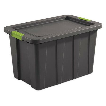 30 Gallon 29" 19" 18" Storage Tote, Gray, Polyethylene