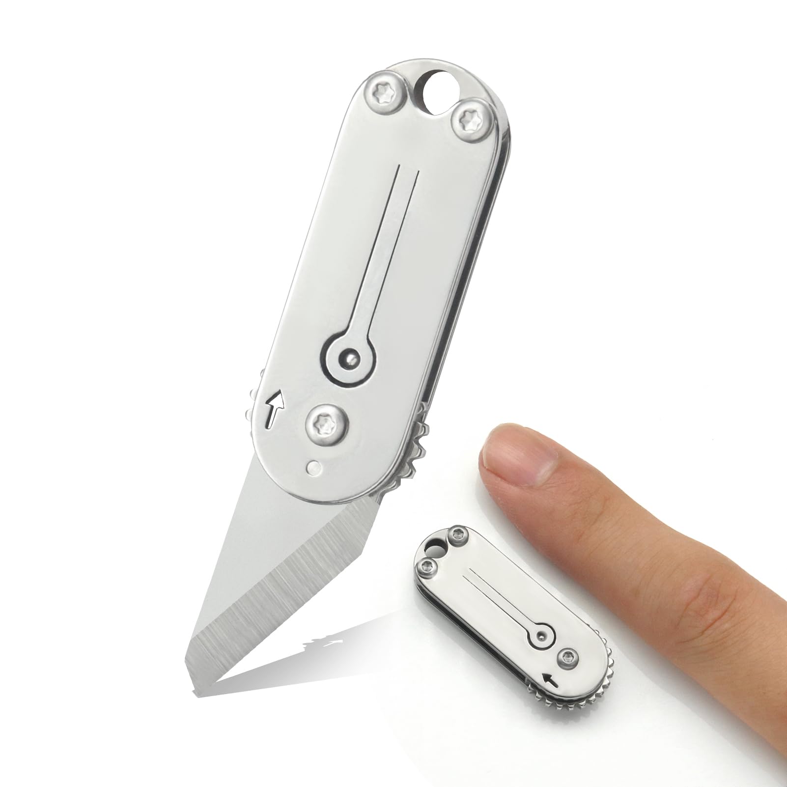 PJYTAC Mini Pocket Knife for Every Day Carry, Fathers Day Gift Stainless Steel Portable Small Open Box Knife EDC Tool