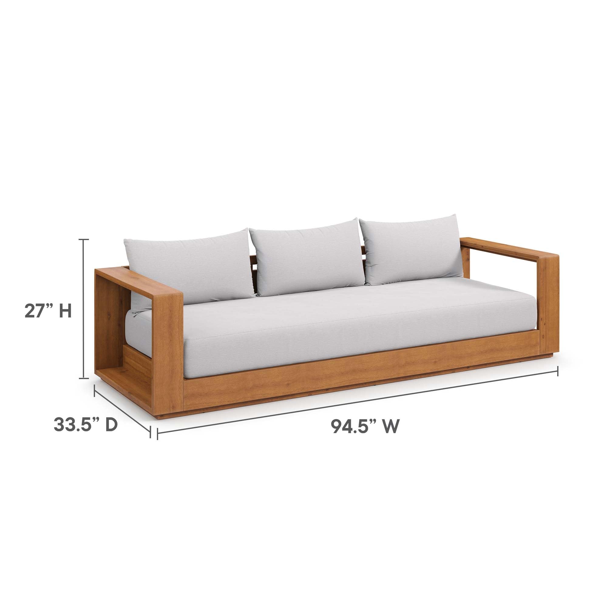 Modway Tahoe Sofas, Natural Light Gray