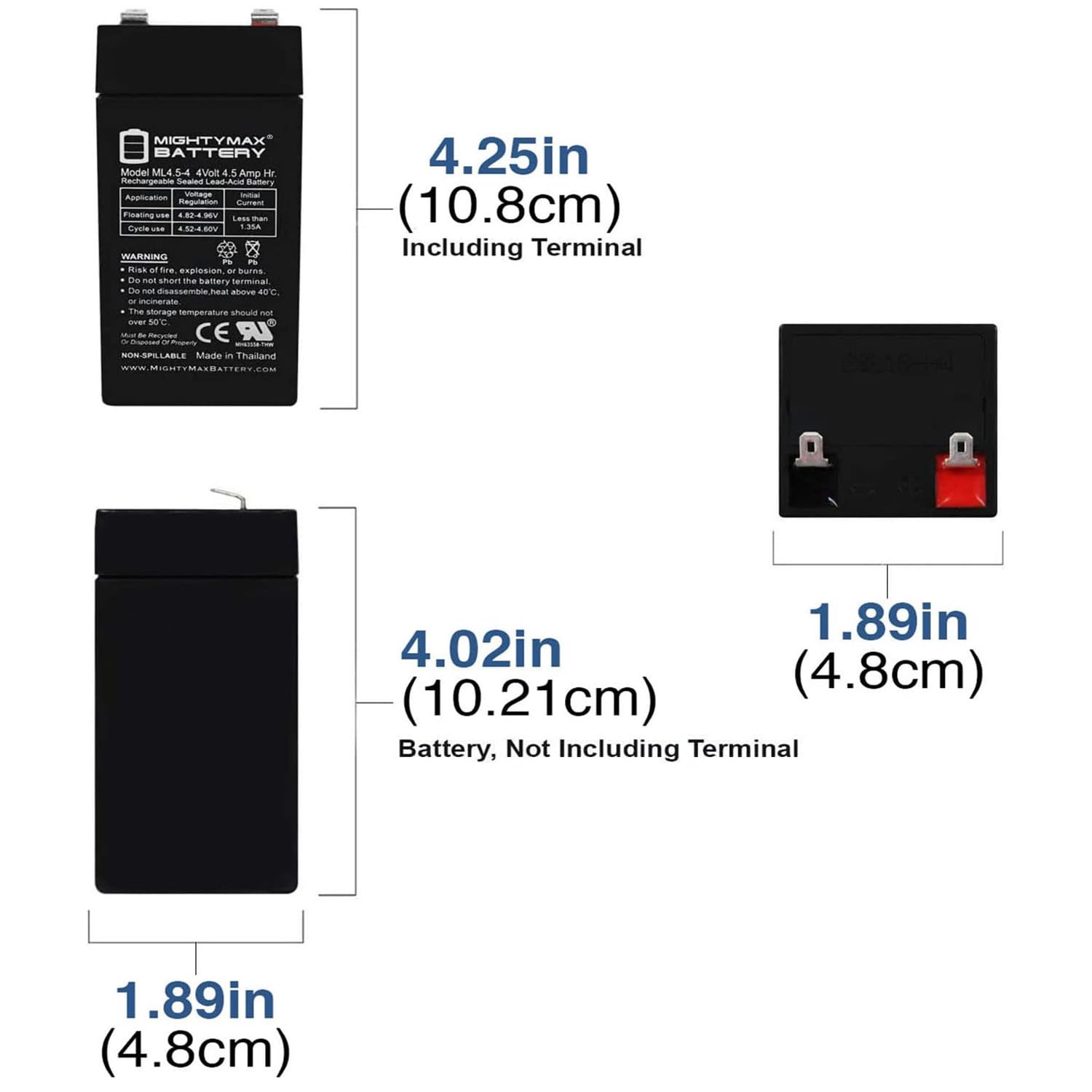 Mighty Max Battery 4 Volt 4.5 Ah SLA Replacement Battery for Toyo 2FM4.5-2 Pack