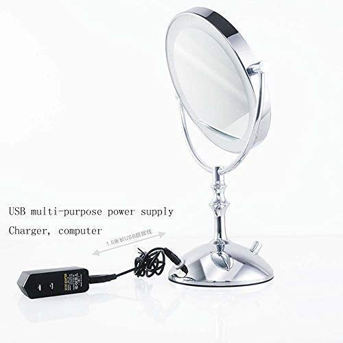 KONGZIR Bathroom Vanity Mirrors LED Makeup Mirror - 8 Inch Lighted Vanity Mirror, 1x/3x Magnifying Double Sided, Cordless, Rechargeable Battery(Included) and USB Charging, Bright Natural Daylight