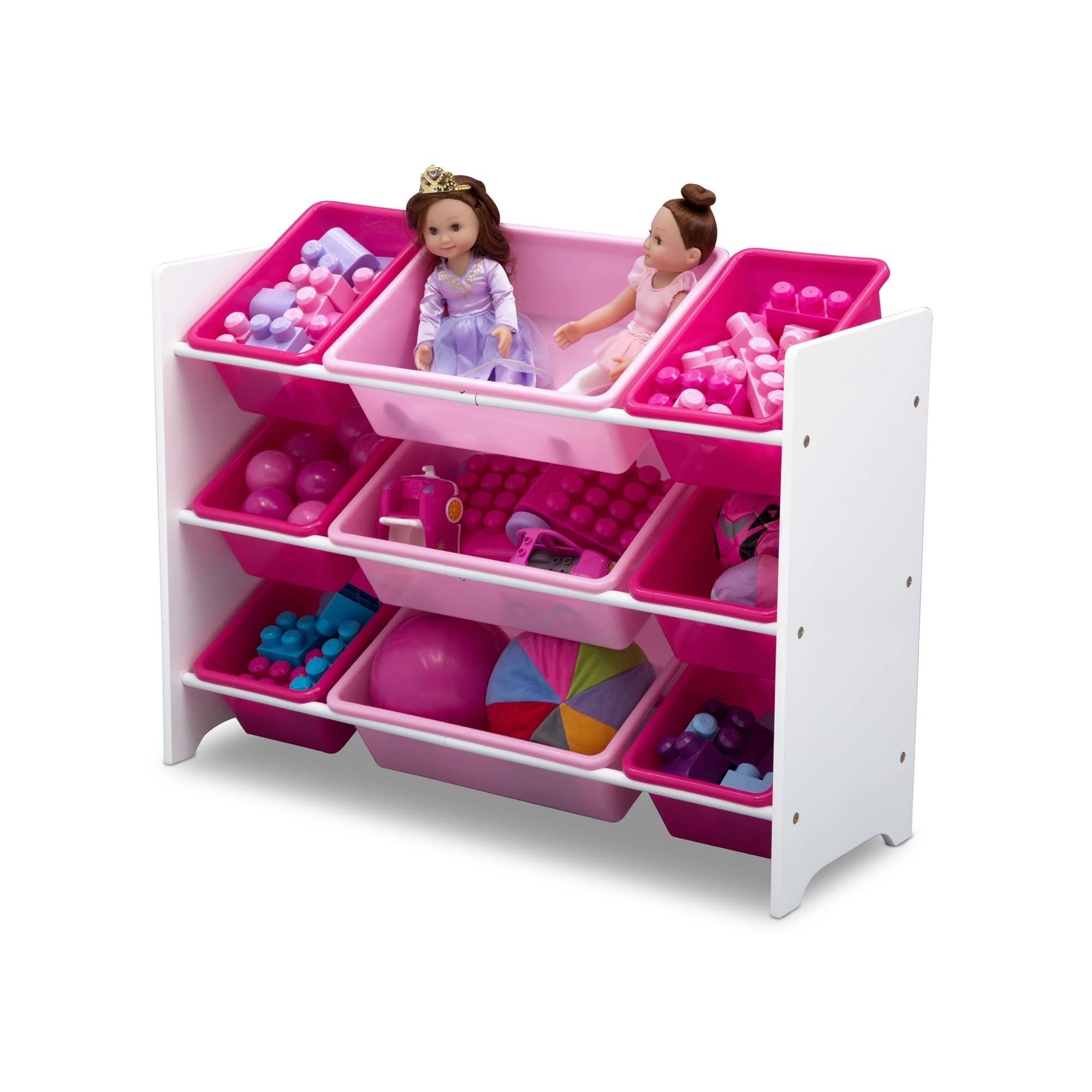 Delta Children MySize 9 Bin Plastic Toy Organizer, Greenguard Gold Certified, Bianca White