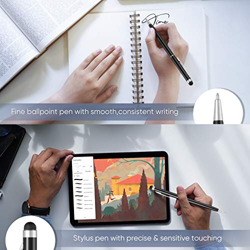 ORIbox Stylus Pen Ballpoint Pen,12pcs Universal 2 in 1 Capacitive Stylus Ballpoint Pen for iPad, iPhone, Samsung, HTC, Fire tablet, Tablet, All Capacitive Touch Screen Device(6 Black,6 Sliver)