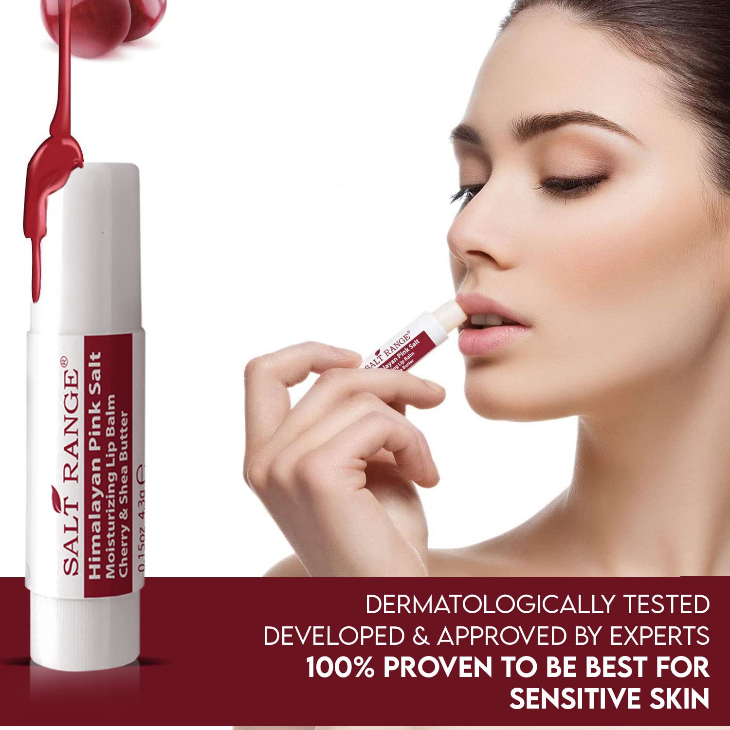 WBM Lip Balm, Formulated with Cherry & Shea Butter, Moisturization Lip Care For All Day Hydration, 100% Natural, Organic Chapstick, 1 Count (2 Pieces) - 0.30 Ounce