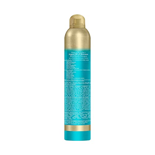 OGX Revitalize + Argan Shine Extra Strength Multi-Benefit Heat Protection Hairspray with Argan Oil & Silk Proteins, Tame Frizz & Non-Greasy Shine, Morocco, 8 Ounce
