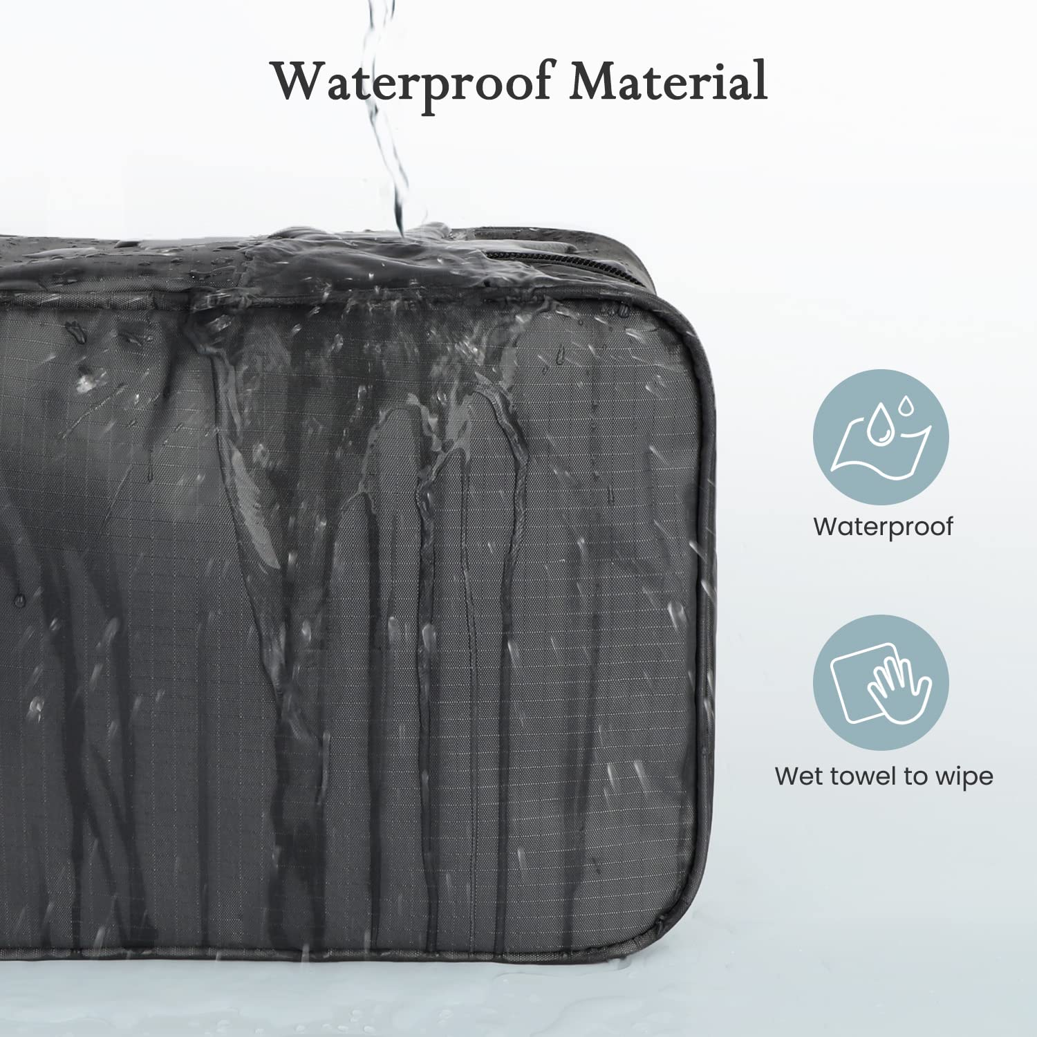 Maliton Toiletry Bag for Men & Women | Large for Traveling | Hanging Compact Hygiene Bag with 4 Compartments | Waterproof Bathroom Shower Bag (Black)