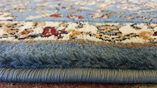 Deir Debwan Traditional Oriental Door Mat Area Rug Blue Persian (330,000 Point) Design 603 (2 Feet X 3 Feet)