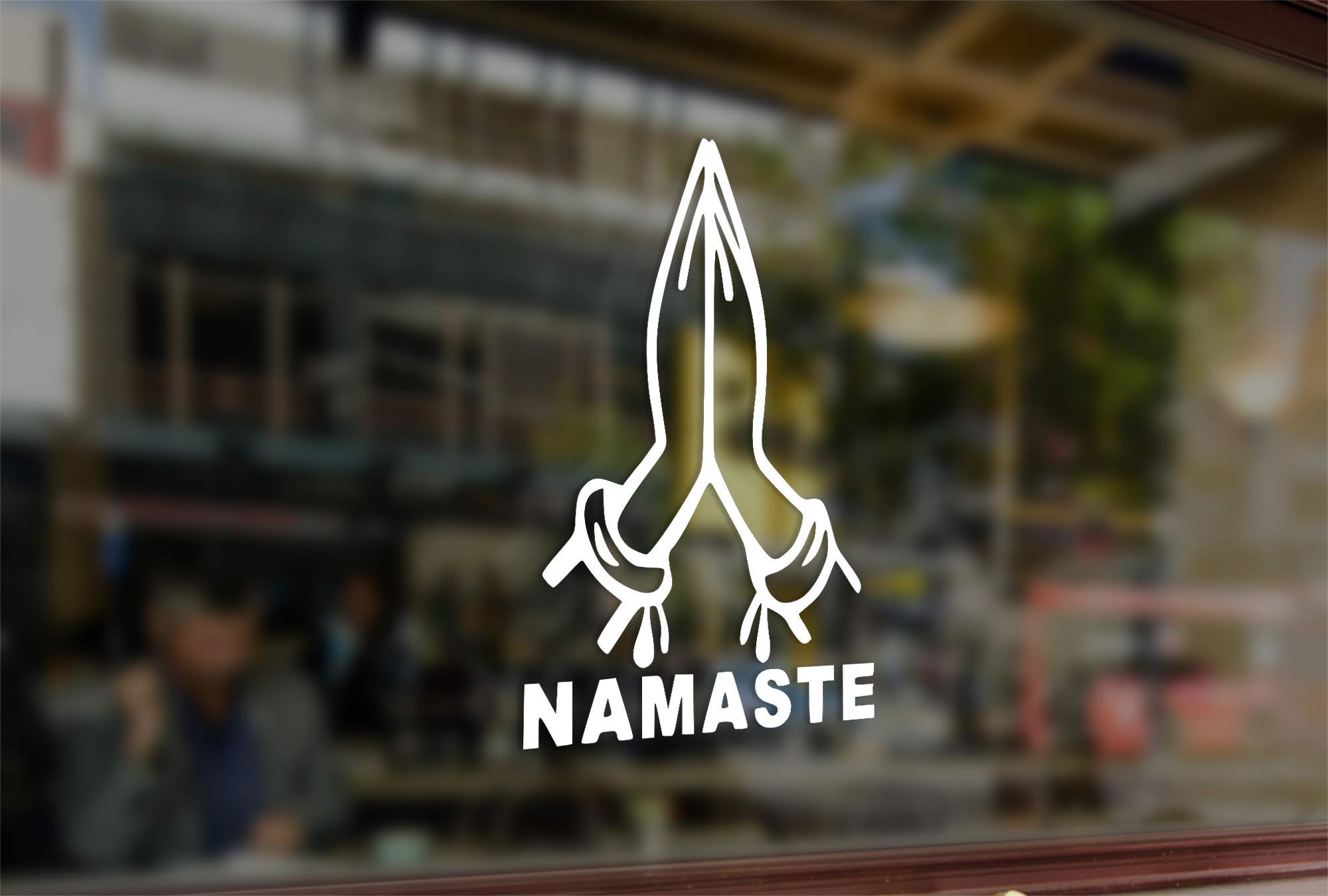 25 Centimeters Namaste Hand Gesture Symbol Yoga Waterproof Vinyl Stickers Funny Decals Bumper Car Auto Computer Laptop Wall Window Glass Skateboard Snowboard