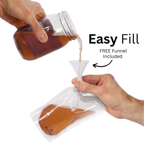 Concealable And Reusable Cruise Flask Kit - Sneak Drinks Anywhere - 3 x 32 oz + 3 x 16 oz + 1 funnel
