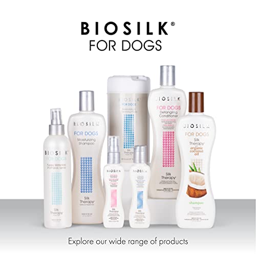 BioSilk for Dogs Silk Therapy Whitening Shampoo | Best Brightening Dog Shampoo for White Dogs to Keep A Clean, White Coat, 12 Oz Shampoo Bottle for All Dogs