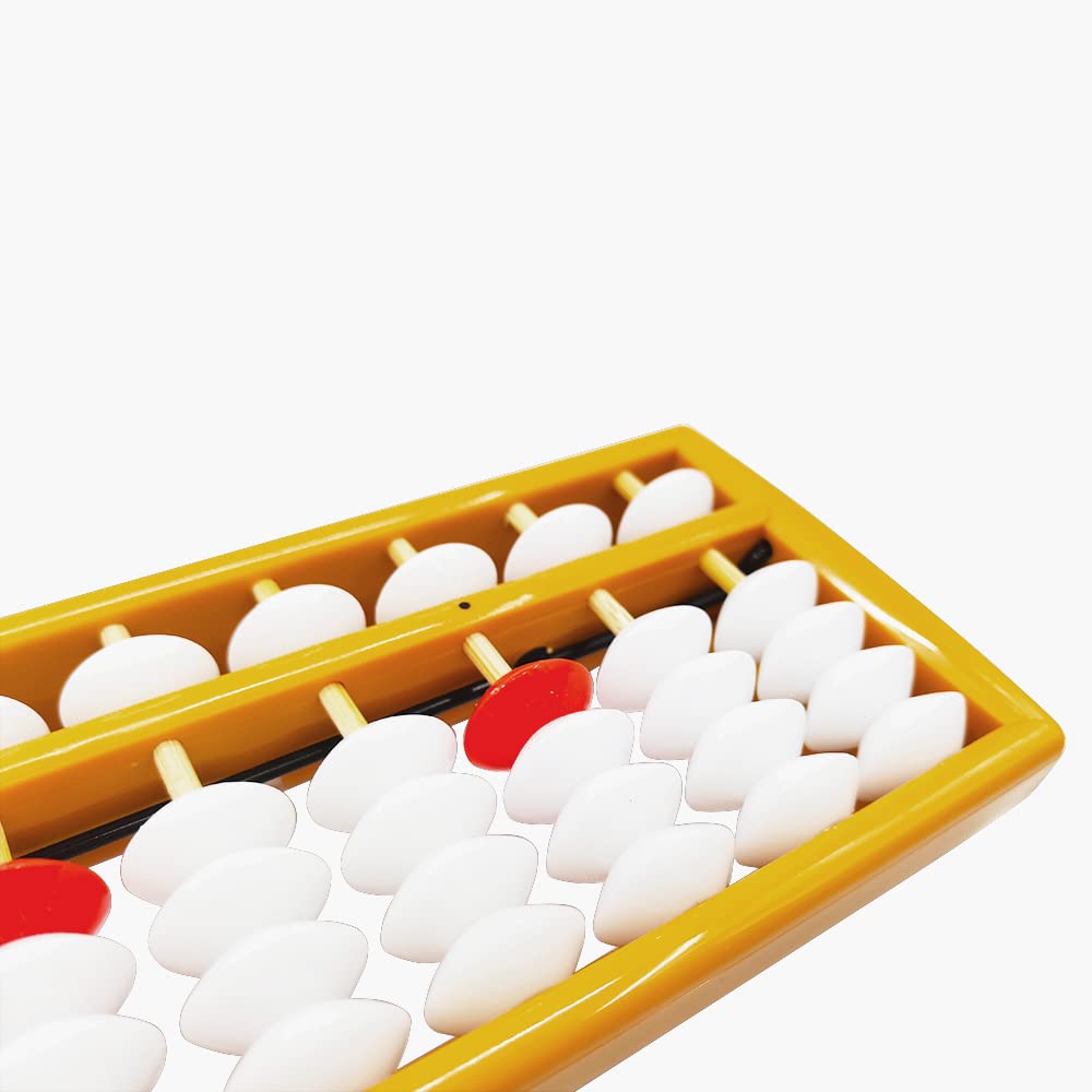 DMHMXZ Abacus,Soroban, Abacus for Adults, Professional 13 Column Abacus for Math with Reset Button,Digits and Educational Learning Tool (9.8 inch)