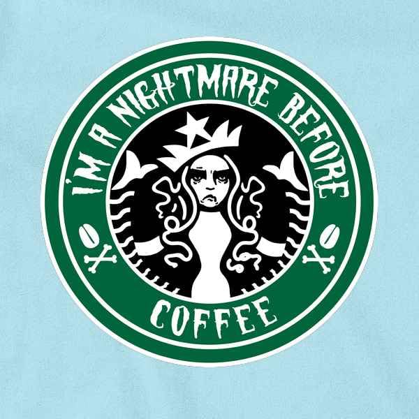 Pop Threads Im a Nightmare Before Coffee Funny Caffeine Infant Baby Boy Girl Bodysuit Light Blue 6M
