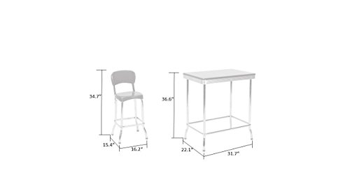COSCO Stylaire 3 Piece High Top Set, Red & Chrome