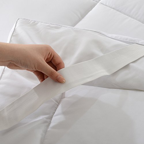 Cheer Collection Down Alternative Hypoallergenic Mattress Topper with Elastic Anchor Bands - Queen Size (60" x 80")
