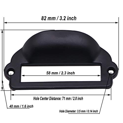 LepoHome 20 Pieces 82x40mm Black Card Holder Drawer Pull/Label Frames Card/Tag Pull/Cabinet Frame Handle/File Name Card Holder for Office Furniture Cupboard Cabinet Drawer Box Case Hardware