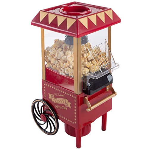 Air Popper Popcorn Maker – Vintage-Style Countertop Popper Machine with 6-Cup Capacity by Great Northern Popcorn Company (Red)