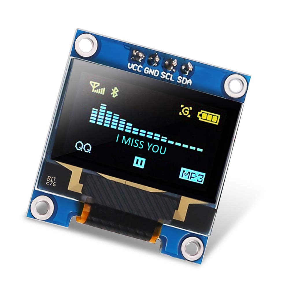 Dorhea 0.96 inch OLED i2c Display Module IIC Serial LCD Screen 0.96" LED Module Display Yellow Blue 12864 OLED /3.3V-5V 128 X 64 Compatible with Nano Display Raspberry Pi 51 Msp420 Stim32 SCR