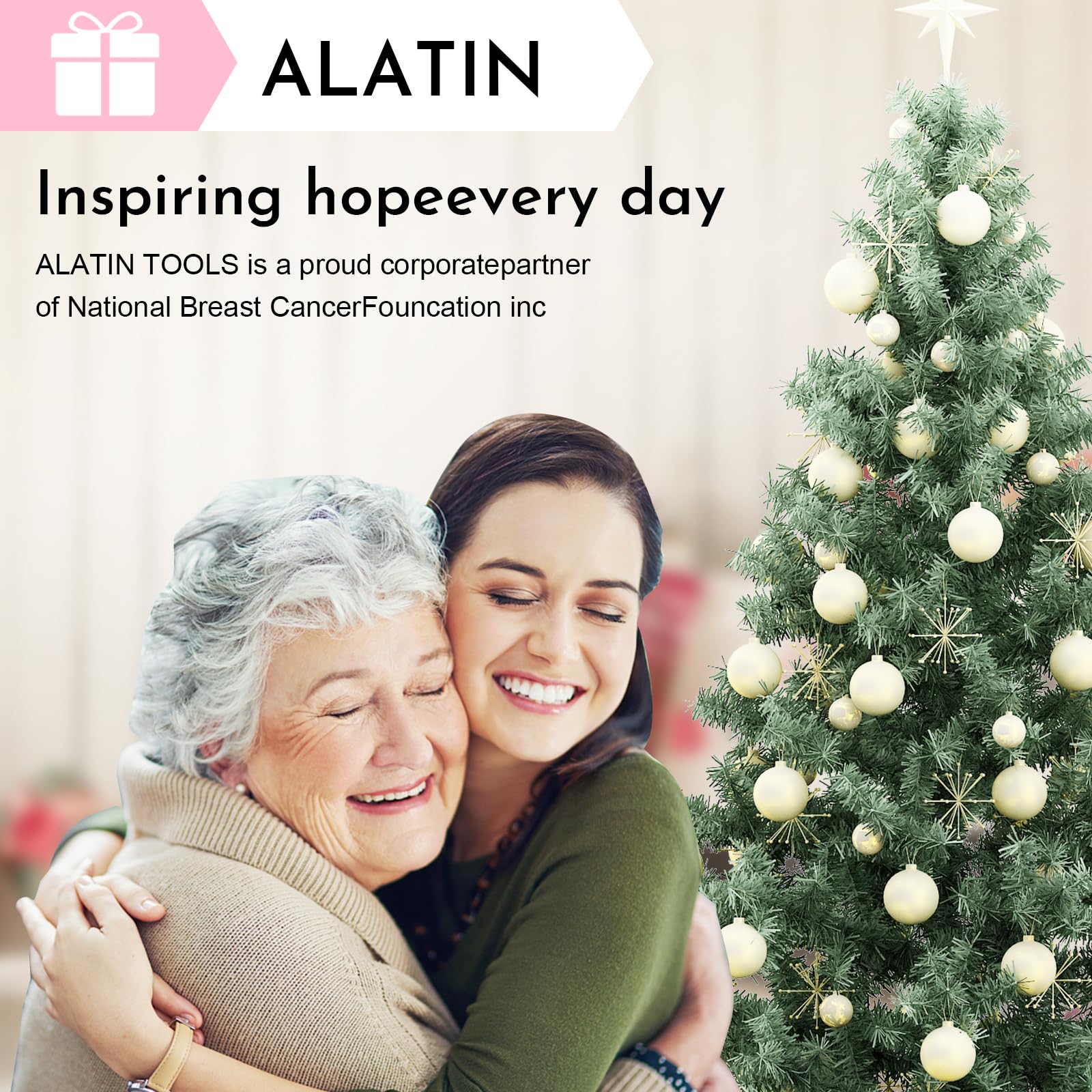 ALATIN Pink Cordless 21V Lithium-ion Drill Driver Set, 1 Battery, Charger and Storage Bag Included - Pink Ribbon