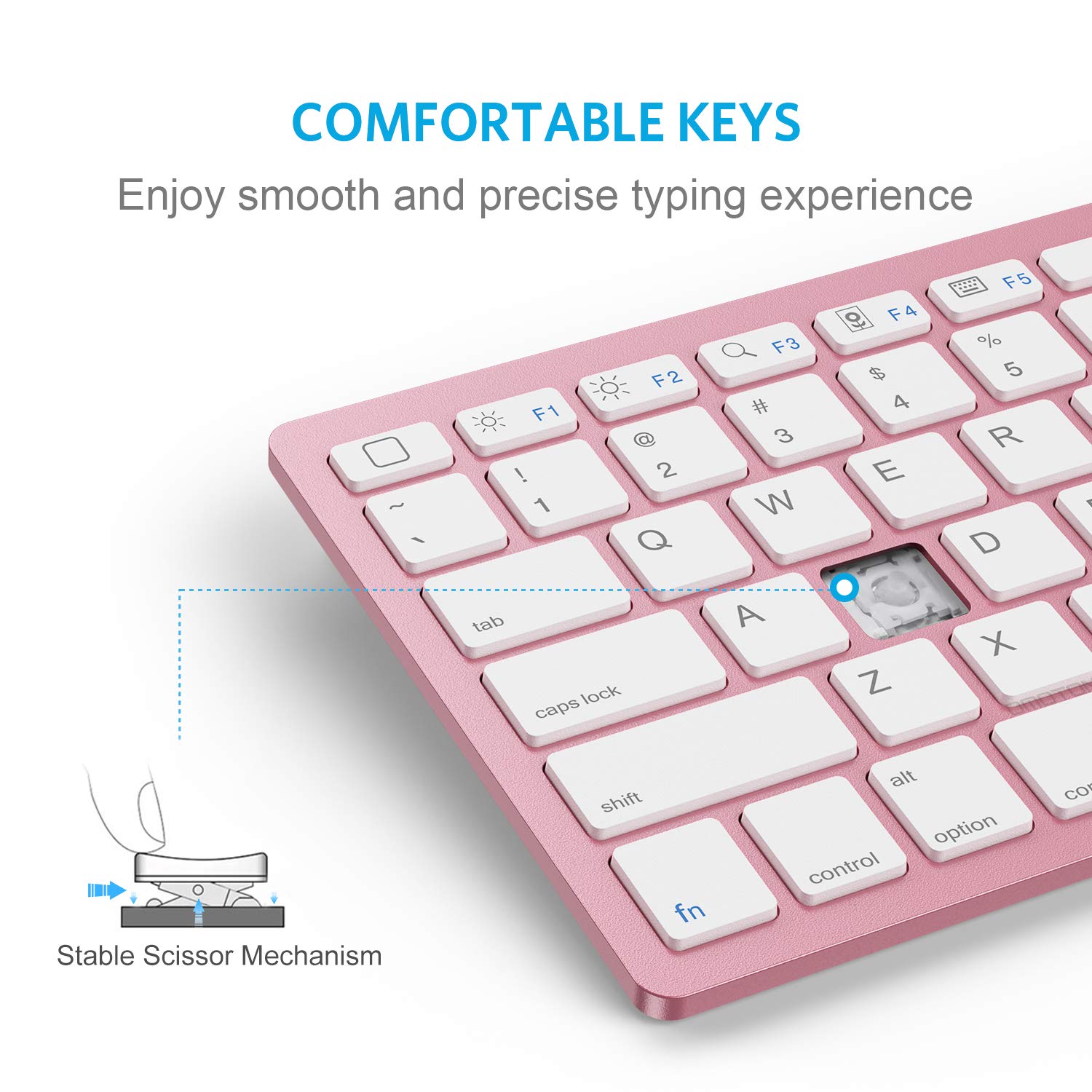 OMOTON Bluetooth Keyboard for iPad 10th Generation, iPad 10.2 (9th/8th/7th), iPad Pro 13/12.9/11 inch, iPad Air 13/11 inch, iPad Air 5th/4th, iPad Mini and More Bluetooth Enabled Devices, Rose Gold