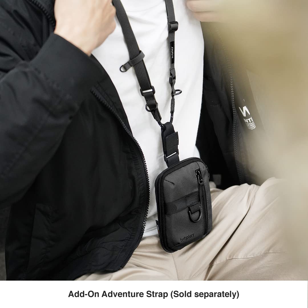 bitplay Essential Pouch, Black - Lightweight CORDURA Crossbody Bag/Travel Neck Pouch