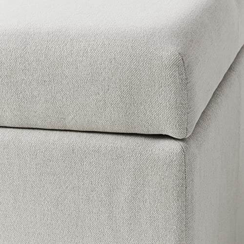 Christopher Knight Home Carlsbad Fabric Storage Ottoman, Light Grey 35.00”D x 35.00”W x 18.50”H