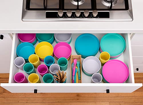 bobo&boo Plant-Based Cups for Kids β Melamine and BPA Free - Microwavable and Dishwasher Safe - Eco-Friendly Toddler Drinking Cup Set - LAGOON